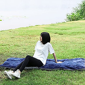 Favorland Camping Sleeping Pad Cot Pads Mattress Mat Outdoor XL Soft Comfortable Polyester 75"x29" Lightweight Foldable for Hiking Backpacking Traveling (NBlue)