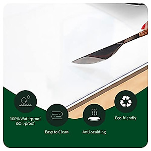 Square 1.5mm Thick PVC Clear Table Cover Protector 32x32 inch Waterproof PVC Table Protector for Birthday Patio Garden Dining Coffee Game Meeting Tabletop Vinyl Non-Slip Crystal Desk Pad Mat Durable