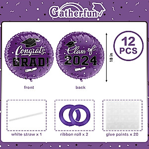 Class of 2025 Graduation Party Supplies & Decorations - 12pcs 18" Congrats Grad Green Balloons Set for Memorable Grad Celebrations