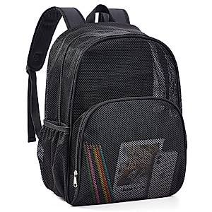 COVAX Heavy Duty Mesh Backpack, See Through College Student Backpack