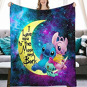 Hiccickm Cute Throw Blanket for Girls,Lightweight Cartoon Blanket Plush Flannel ​Blanket for Boy Adults Bed Chair Car Sofa Couch Bedroom 50"x40"