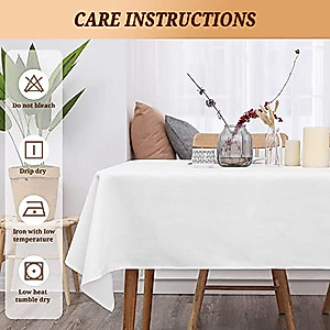 Pesonlook 6Pack White Polyester Tablecloths 60 x 102 Inch for 6ft Rectangle Tables Polyester Table Cover Washable Table Cloth for Wedding Reception Banquet Party