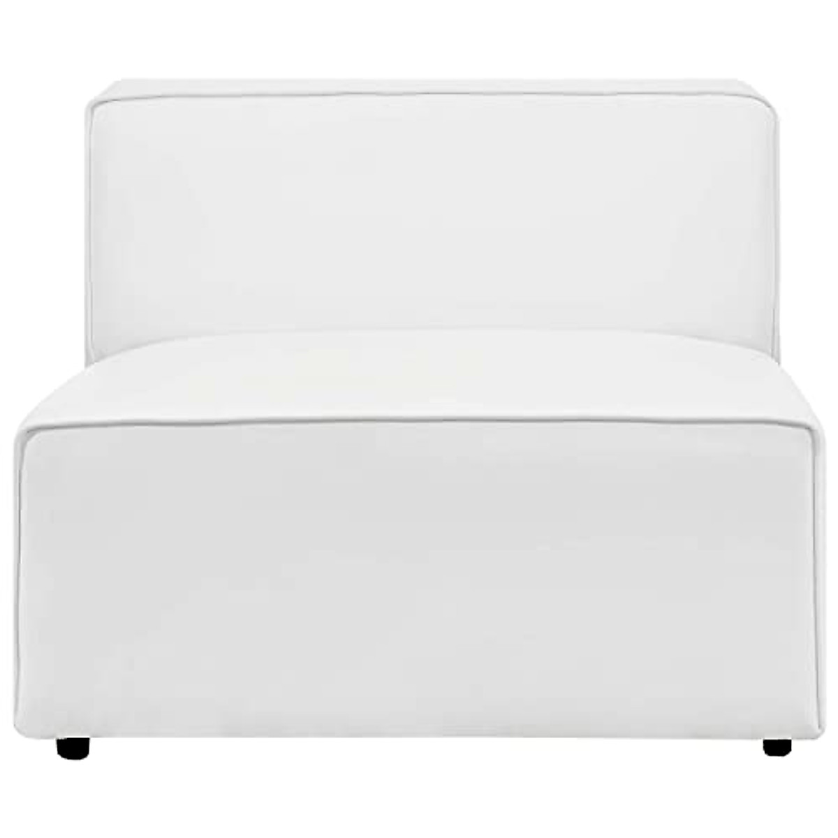 Modway Mingle Vegan Leather Sectional Sofa Armless Chair, White