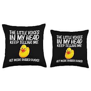 Cool Rubber Duck Gifts Toy Duck Accessories & Stuf Funny Art for Men Women Kids Rubber Ducks Duckie Throw Pillow, 18x18, Multicolor