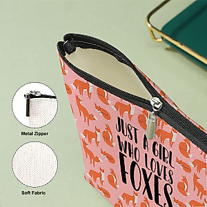 Ovfhus Fox Make Up Bag Fox Gifts Fox Party Favors Stuff Decor Cosmetic Travel Bag for Fox Lovers Women Her Mom Teens Sister Coworker Nurse Travel Senior Graduation Birthday