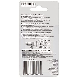 Bostitch BTFP72320 Universal 1/4-Inch Series Coupler - Push-To-Connect - 1/4-Inch NPT Male Thread
