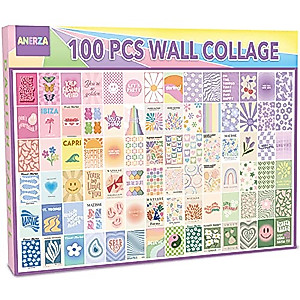ANERZA 100 PCS Danish Pastel Room Decor, Wall Collage Kit Aesthetic Pictures, Posters for Room Aesthetic, Cute Bedroom Photo Wall Decor for Teen Girls, Dorm Trendy Matisse Wall Art, Gifts for Girls