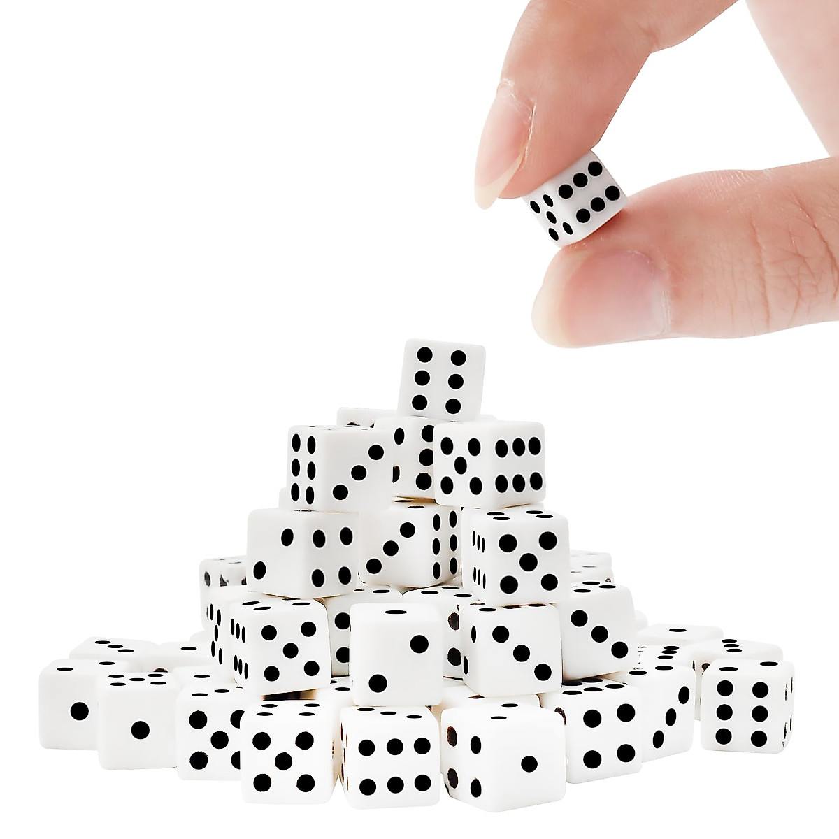 300 Pieces Dices Set Mini Dice 6 Sided Game Dices Tiny Square Corner Dice (0.27 Inch/7mm)