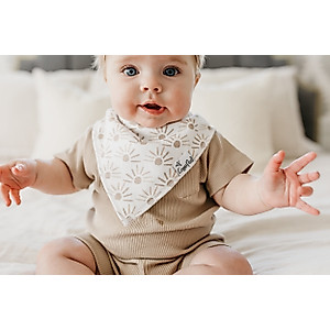 Copper Pearl Baby Bandana Bibs - 4 Pack Soft Cotton Baby Bibs for Drooling and Teething, Absorbent Drool Bibs for Baby Girl and Boy, Adjustable to Fit Newborns to Toddlers, Tons of Styles (Bliss)