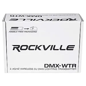 Rockville DMX-WTR Rechargeable Wireless DJ DMX Lighting Transmitter+4) Receivers