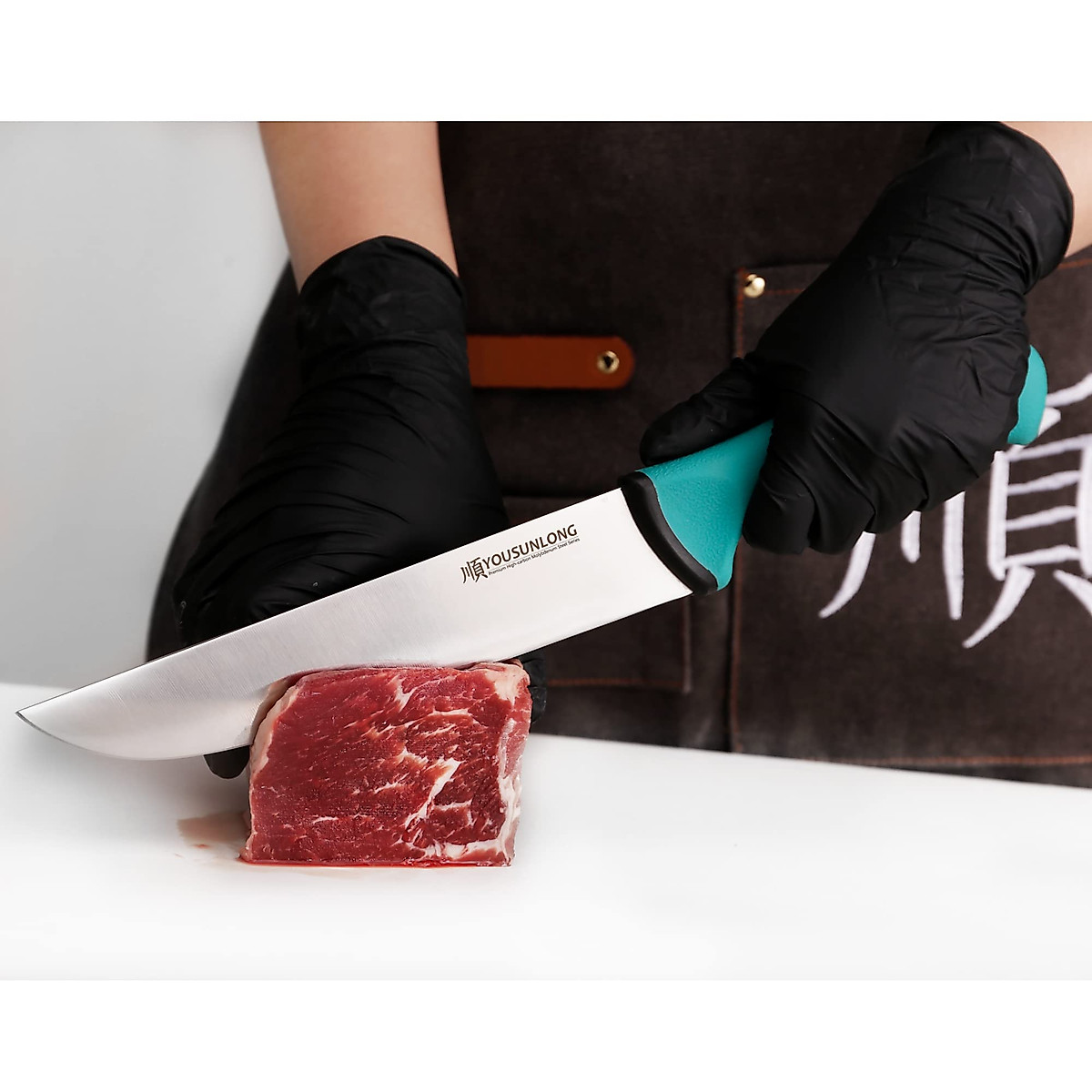 YOUSUNLONG Butcher Knife - Chef's knife 8"(203mm) -Premium High-carbon molybdenum steel blade - Butchery meat processing knife - Ergonomic & non-slip handle
