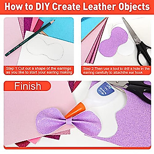 ZAIONE Glitter Faux Leather Sheets: Glitter Solid Colors Leather Sheets,20Pcs 8x6 Inch A5 Mixed Bundle Leather,Black Pink Leather Synthetic for Bows Earrings Crafts