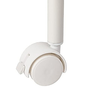 DOEWORKS Metal Garment Wire Rack With 2 Tier Storage Shelves for Large Capacity, Freestanding Clothes Hanger Storage Rolling Rack for Home, White