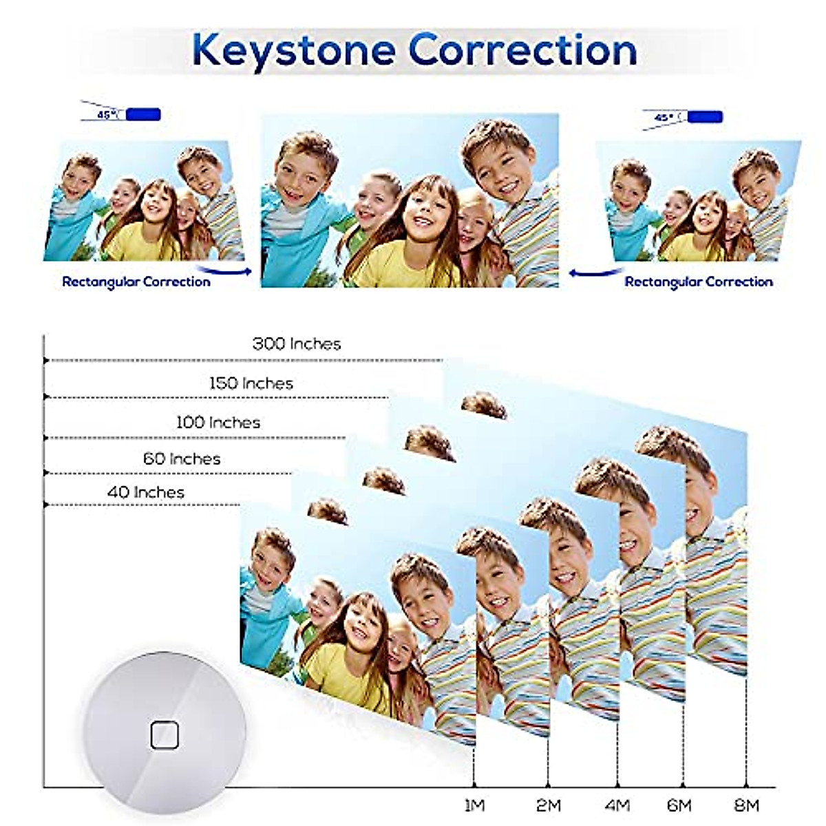 WDSD Portable DLP MINI Projector 12000mAh Battery 1280x720P Android -compatible Support 1080P 4K