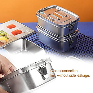 TargetEvo Stainless Steel Bento Lunch Box 1100ml, Leakproof Metal Food Container for Kids and Adults, With Removable Dividers, Dishwasher Safe