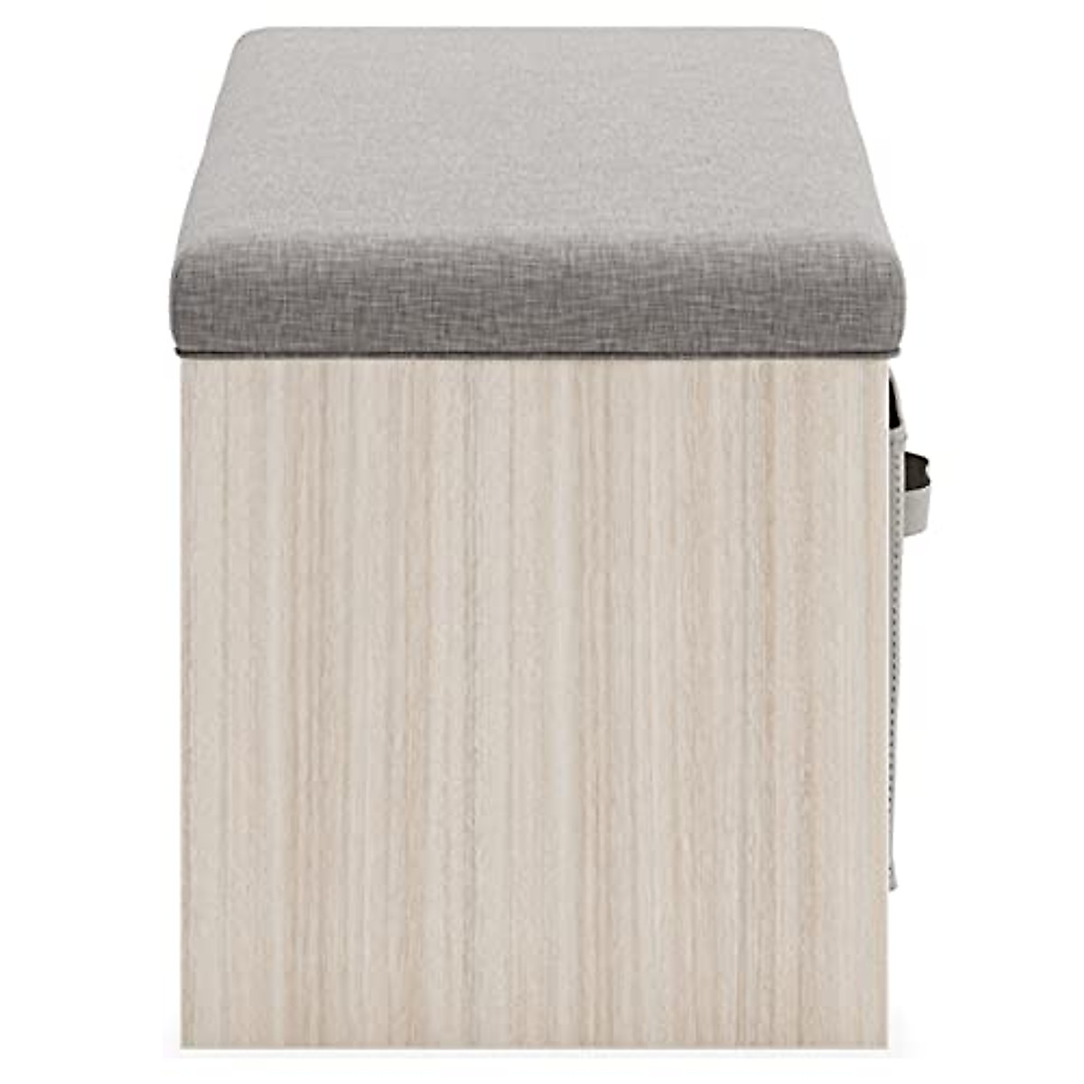 Signature Design by Ashley Blariden Upholstered Storage Bench with Removable Baskets, Gray