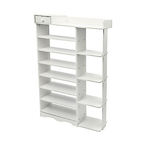 YIYIBYUS 8 Tier Shoe Rack,Wall Tower Cabinet Shoe Storage Organizer Entryway Shoe Shelf