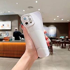 YKCZL Compatible with iPhone 13 Pro Case 6.1 Inch, Cute Painted Art Full Camera Lens Protective Slim Soft Shockproof Phone Case for Women Girl-White