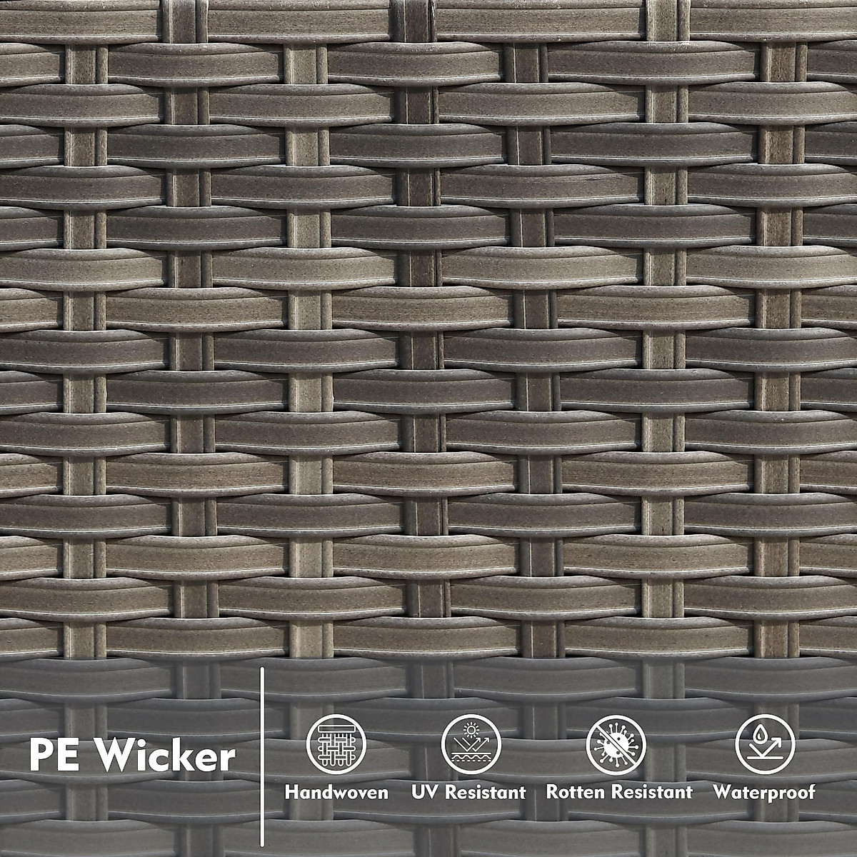 CAODOC 11 Pieces Outdoor Patio Furniture Set, Rattan Wicker Sectional Glide Rocker Chairs Sets with Fire Pit, Swivel Glider Chairs, and Coffee Table