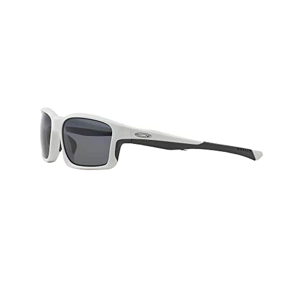 Oakley Men's OO9247 Chainlink Rectangular Sunglasses, Matte White/Grey Polarized, 57 mm