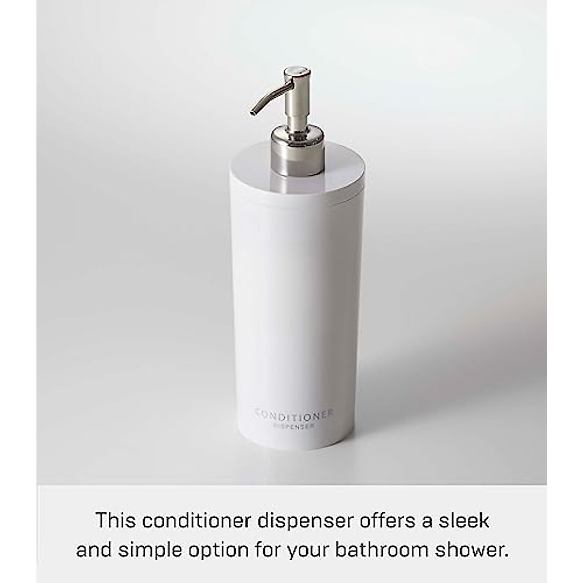Yamazaki 2930 Tower Conditioner Dispenser Contemporary Bottle Pump for Shower, Round, White