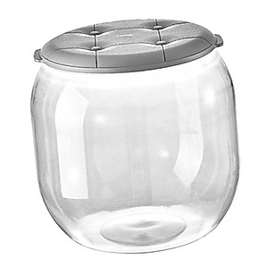 Baoblaze Clear Toy Storage Organizer, Shoe Stool, Dustproof, Portable for Living Room Bedroom Kids Room Indoor, Round Gray