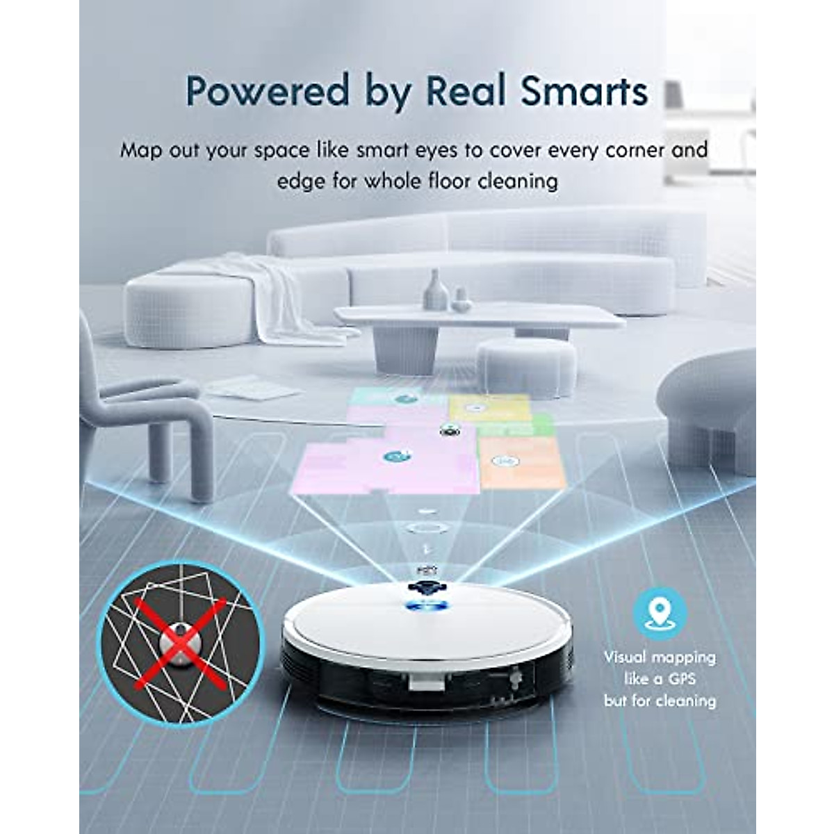 Yeedi vac max Robot Vacuum Mop Combo - 2-in-1, Powerful 3000Pa Suction, Up to 200 Minutes Runtime, Smart Mapping, Carpet Detection, Editable Map for Precise Cleaning on Hard Floors