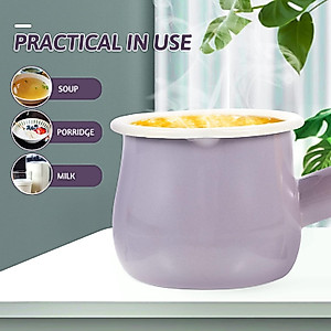 Enamel Saucepan Small Nonstick Sauce Pot Soup Pot Stockpot Pasta Pot Milk Warmer Pot Ramen Pot for Home Kitchen Random Style