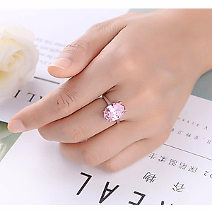 Goldenchen Fashion Jewelry Newest Oval Cut Natural Pink Fire Topaz Gemstone Silver Women Ring (8)