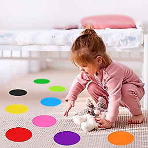 IKAYAS 100 Pcs Carpet Spots Markers Carpet Circles Carpet Dots Markers for Kids Preshool Classroom Social Distancing, Carpet Floor Dots Carpet Markers for Classroom Decoration