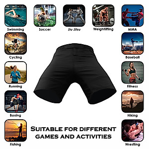 Roar Kids Mixed Martial Arts MMA Shorts BJJ Cross Training Gym Boxing Grappling Kickboxing Muay Thai Workout Shorts (Y-Medium, Black)