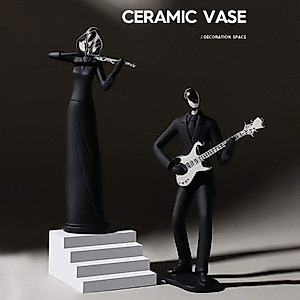 CALIDAKA Musical Instrument Player Figurine,Musical Modern Sculpture Collectible Abstract Statue,Musician Guitar Player Statue,Instrument Player Sculpture Bedroom Living Room Home Decor