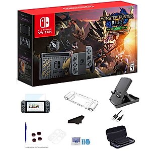 Newest Rise Deluxe Edition 32GB Console, Gray Joy-Con, 6.2" Multi-Touch Screen, HDMI, Bluetooth, WiFi, Extra External 64GB Storage plus Ultimate 18-in-1 Case