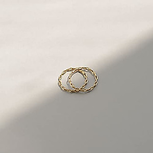GELIN 14K Solid Gold Chain Ring for Women | 14k Gold Stackable Rings, Size 8