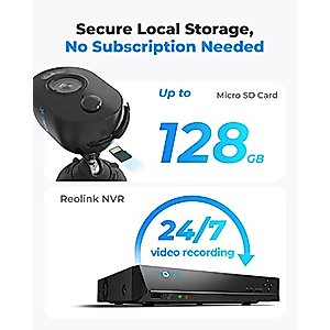 REOLINK Security Camera Outdoor, 1080p Plug-in WiFi Camera for Home Security, PIR Motion Detection, Color Night Vision with Spotlights, Two-Way Talk, Micro SD Card Local Storage, Lumus