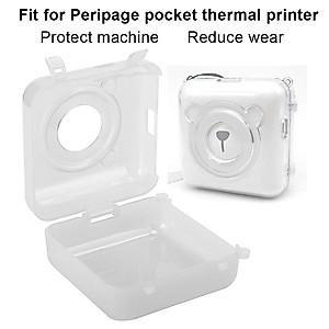 Richer-R Dedicated Protective Case for Peripage, Protective Shell PC for Peripage/Bluetooth Phone Pocket Thermal Sticky Note Barcode Printer, with Portable Rope(Transparent)