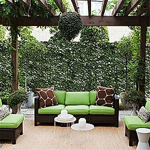 Yiiciovy Artificial Ivy Privacy Fence Screen, 39.37 ''x19.7'' Fake Ivy Leaves Privacy Fence Wall Screen Decoration for Outdoor Decor, Garden, Yard, with Mesh Back (Sweet Potato Leaves)