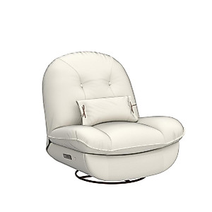 COOSLEEP Oversized Electric Rocker Recliner Swivel Glider with 43.5'' Sitting Width and 270° Swivel,360° Surround Sound Breathing Ambient Lighting,Comes a 3-in-1 Pillow (Beige)