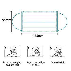 mystcare Individually Wrapped Masks 100 Pack Disposable,Face Mask Protection for Adults 3-Layer Filter Safety Face Masks(100, Black)