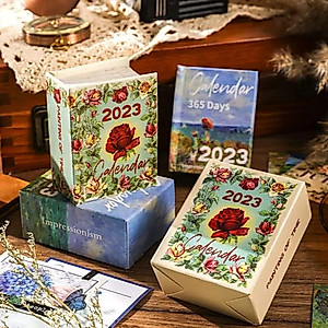 2023-Mini-Tear-Off-Calendar-2023-Calendar-Tear-Off-Tabs,365 Days DIY Journal Mini Tear Off Calendar (The World of Flowers)