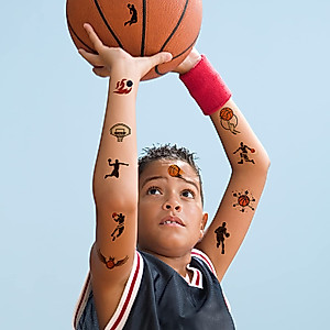 Konsait 30 Sheets Football Soccer Baseball Temporary Tattoos, Luminous Mixed Styles Fake Waterproof Tattoos Stickers, Kids Rugby Football Baseball Party Favors World Cup Gift Bag Fillers