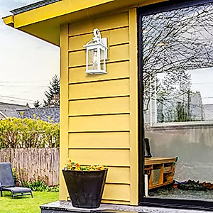 Darkaway Outdoor Lights Fixtures Wall Mount, Outdoor Wall Sconce Lights with Seeded Glass Waterproof Outside Exterior Lights Fixture for House, Front Porch, Patio (2 Pack, White)