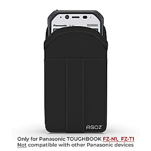 Agoz Panasonic TOUGHBOOK N1 T1 Scanner Holster, Rugged Case Pouch for Panasonic TOUGHBOOK FZ-N1, TOUGHBOOK FZ-T1 Handheld Barcode Touch Mobile Computer, Cover w/Strong Metal Clip Belt Loops, Card Slot