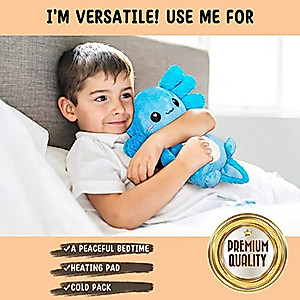 Axolotl Microwavable Unscented Heating Pad for Women and Kids- Cute Soft Cozy Pillow Plush Heatable Warm Stuffed Animals - Kawaii Hot and Cold Plushie Food Toy - Axolotl Gifts for Girls and Boys