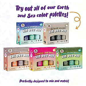 DOODLE HOG Coral, Orange, Purple Tie Dye Colors Tie Dye Kit – Custom Clothing Dye with 6 Refills for Summer Activities for Kids - Tie Dye Supplies with Aqua Tie Dye Techniques Guide DIY