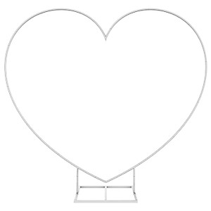 LANGXUN Large Size Metal Balloon Arch Kit, Wedding Heart Arch Stand, Love Balloon Column Arch Frame for Wedding, Bridal, Valentine's Day, Engagement and Birthday Party Supplies (Heart White)