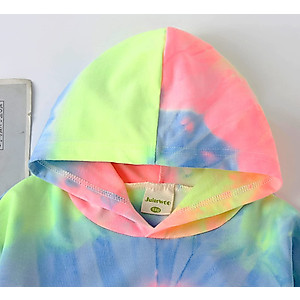 Julerwoo Toddler Cotton Tie Dye Sweatshirts Girls' Pink Pullover Sweatshirts Hoodie(3T, Pink Tiedye)