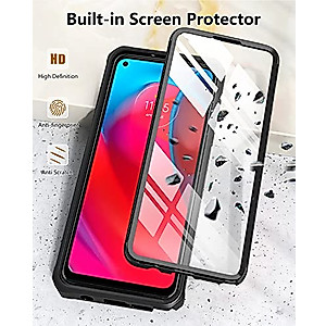 SOiOS for Motorola Moto G Stylus 5G Case: Built-in Screen Protector Kickstand Full Body Dual-Layer Protective Shockproof Heavy-Duty Military Grade Tough Rugged Phone Cover (NOT 2022) Black