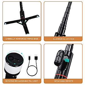 Selfie Stick Tripod with Detachable Wireless Remote, ESSAGER 30" Portable Foldable Mini Selfie Stick & Phone Tripod Stand Compatible with iPhone/Android for Travel (White)