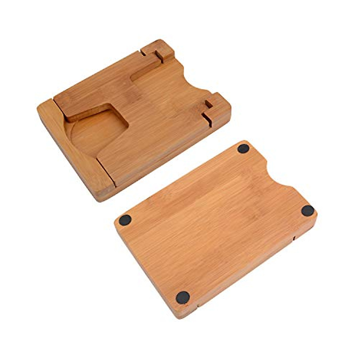 Sulimy Pot Lids Holder Bamboo Pan Lids Holder Foldable Lid Shelf Kitchen Utensils Holders Wooden Lid Spoon Rest Tray Dish Drainer Pan Pot Drying Rack Tableware For Kitchen Accessory